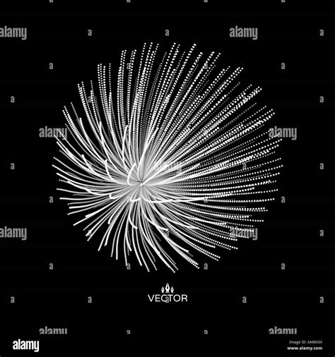 3d Abstract Sphere Array With Dynamic Particles Modern Science And Technology Element Vector