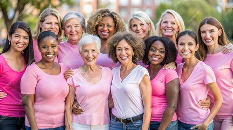A Diverse Group Of Women Of Different Ages And Ethnicities Wearing Pink