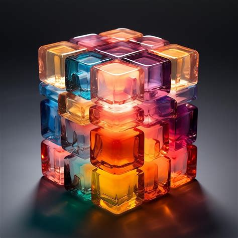 Premium Ai Image A Cube Lamp Colorful Design Premium Ai Image A Cube Lamp Colorful Design