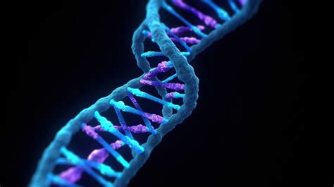 Chromosome Genetic Modification 3d Render Of Blue Helix Dna On Black