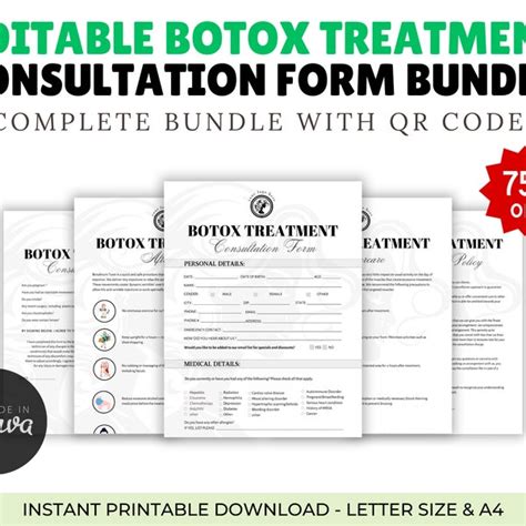 Botox Consent Form And Face Chart Etsy