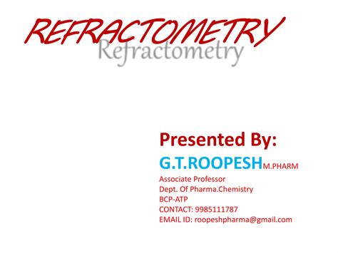Refractometry Pptx