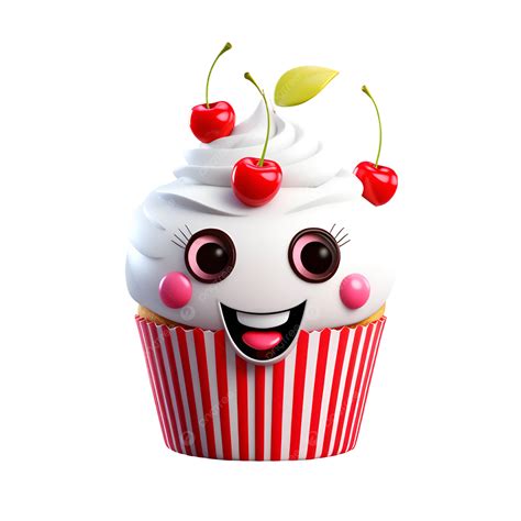 Cute Cupcake Cartoon With Face