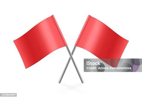 경주 스포츠 경기를 위한 현실적인 두 개의 붉은 십자가 깃발 레이스 중단을 위한 위험 신호 벡터 일러스트 레이 션 결승선에 대한 스톡 벡터 아트 및 기타 이미지 Istock