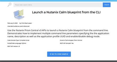 Code Samples Update Nutanix Dev