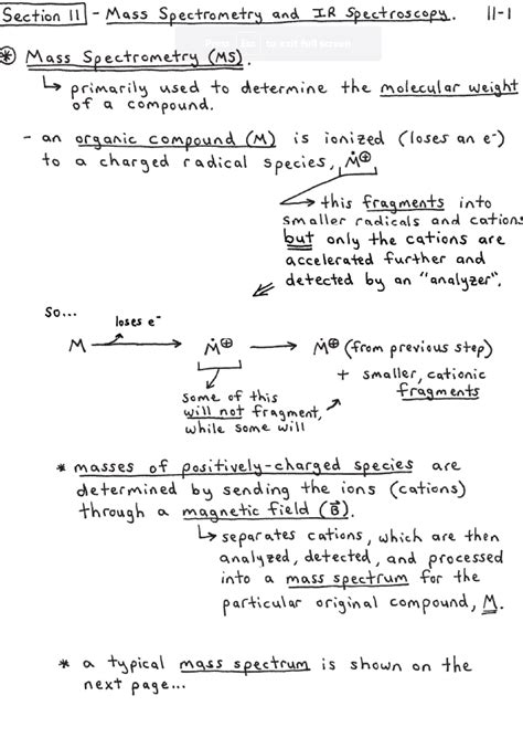 1 10 Mass Spectrometry And Ir Spectroscopy Section 11 Of Organic
