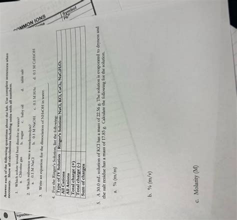Solved Answer Each Of The Following Questions About The Lab