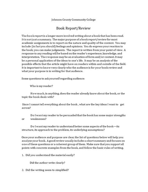 College Book Report