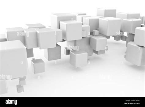 Abstract Cubes Flying Stock Photo Alamy