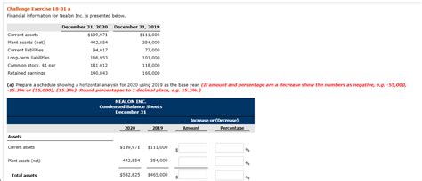 Solved Increase Or Decrease Amount Percentage 2020 2019