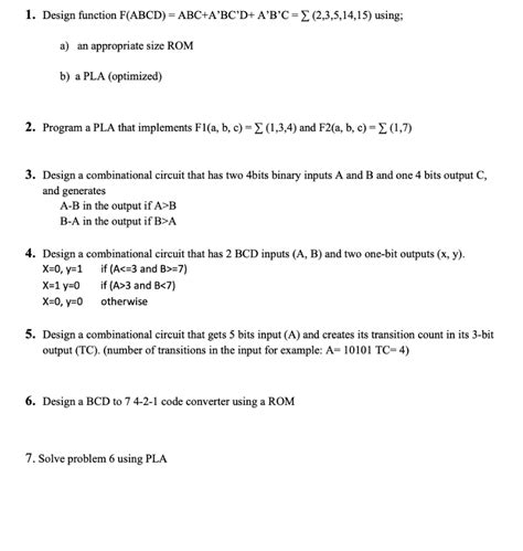 Solved 1 Design Function
