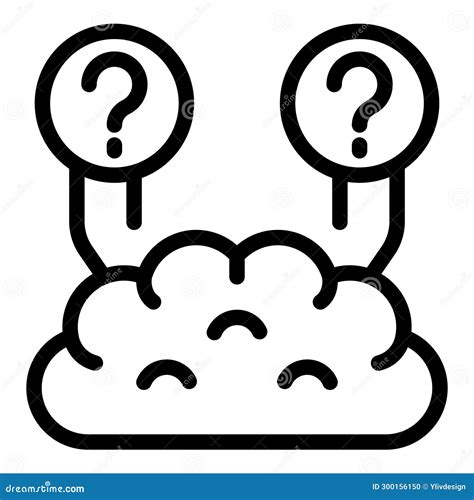 Brain Making Decision Icon Outline Vector Brainstorming Solution