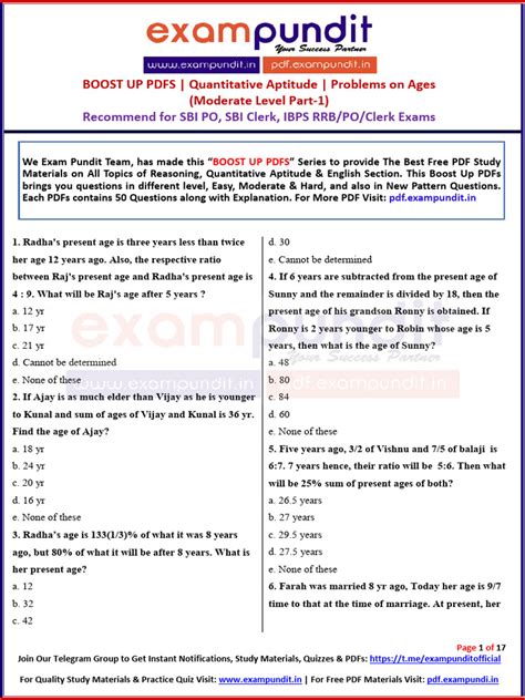 exampundit in moderate problems on ages moderate part 1 boost up pdfs pdf