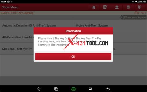 launch x431 user manual key matching key learning function