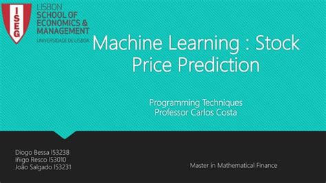 Stock Price Prediction Using Machine Learning Pptx