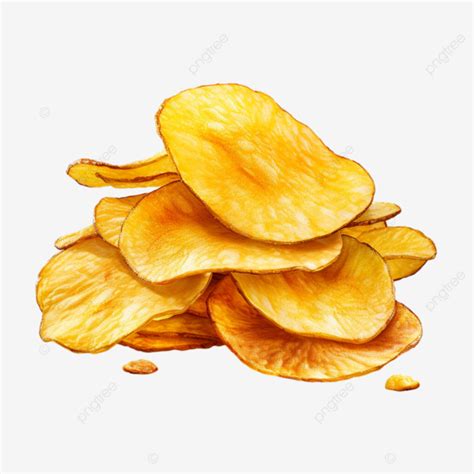 A Pile Of Potato Chips Food Ai Element Three Dimensional Buckle Free