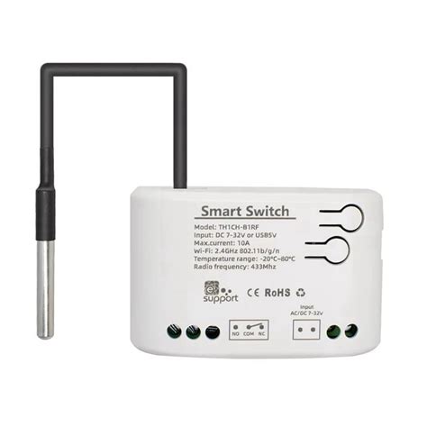 App Wifi Smart Temperature Switch 10a Monitoring Thermostat 1ch Wifi Relay Module Dc 7 32v