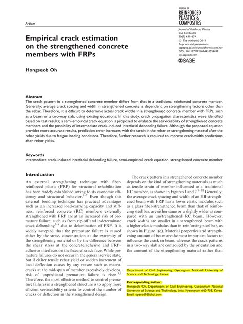Pdf Empirical Crack Estimation On The Strengthened Concrete Members With Frps