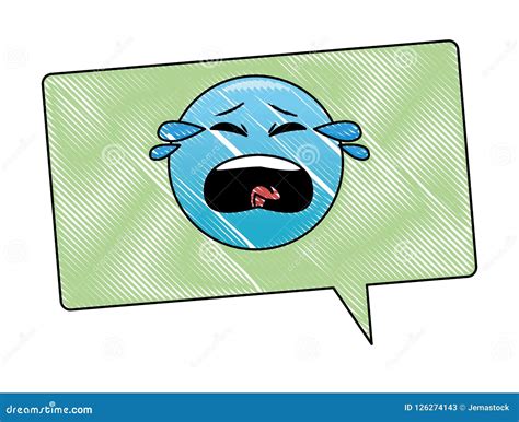 Crying Emoticon In Bubble Scribble Stock Vector Illustration Of Graphic Emotional 126274143
