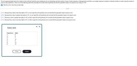 Solved A Because The P Value Is Less Than Alpha Of 05 We