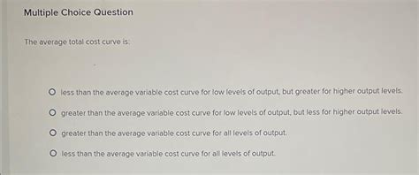 Solved Multiple Choice QuestionThe Average Total Cost Curve Chegg