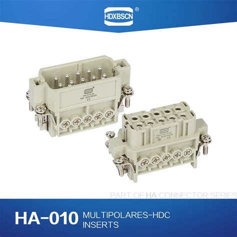 HDXBSCN Heavy Duty Plug Connector HDC HA 010 F M 10pin 10A Power Connectors Rectangular Aviation