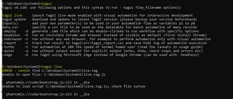 Unable To Launch Tagui Live From Cwindowssystem32 Permission Issue