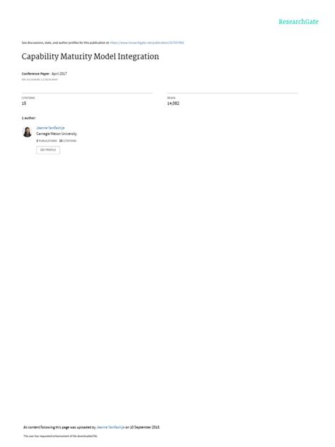 Capability Maturity Model Integration Pdf Software Development Business