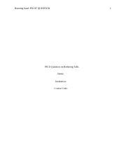 PICO Question Docx Running Head PICOT QUESTION 1 PICO Question On Reducing Falls Name