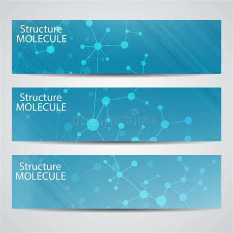 Abstract Geometric Banners Molecule And Communication Science And Technology Design Structure