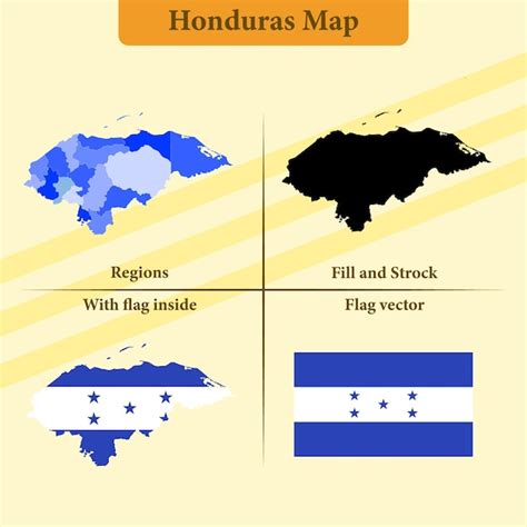 Premium Vector Vector Homduras Map Vector States And Lines And Full