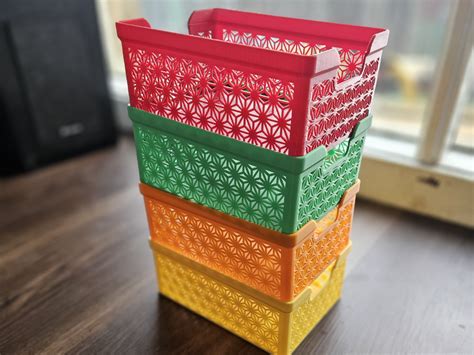 Kumiko Rectangular Stackable Basket By Fortuneau Makerworld Download