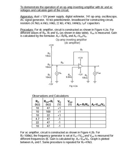 Solved To Demonstrate The Operation Of An Op Amp Inverting