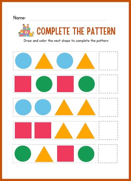 Premium Vector A Paper With A Triangle That Says Complete The Pattern