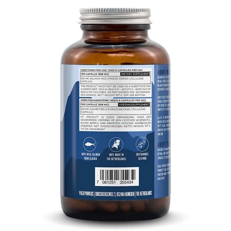 Wild Salmon Roe Eggs 180 Capsules Paleo Powders