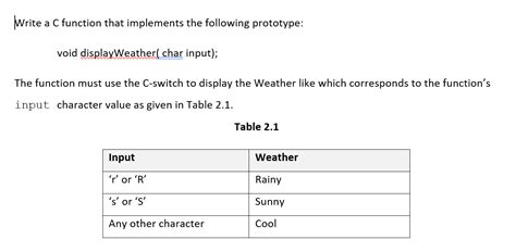 Solved Write A C Function That Implements The Following