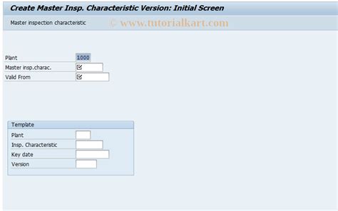 QS SAP Tcode Create Master Inspection Characteristic Version