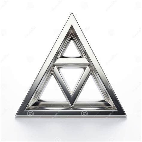 Metalen Driehoek Alchemische Symboliek In Een Illusoir Realisme Stock
