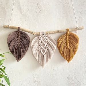 Macrame Feather PDF Pattern DIY Macrame Leaf Macrame Tutorial For Beginners Macrame Wall