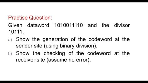 cyclic redundancy check encoder and decoder youtube