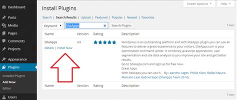 Setting Up Siteapps For Wordpress