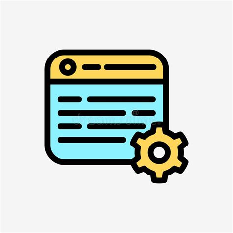 Icon Line Color Gear Setting Web Browser Stock Vector Illustration Of Outline Icons 350680702