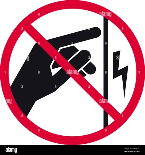 Do Not Touch Prohibited Sign High Voltage Forbidden Modern Round Sticker Vector Illustration