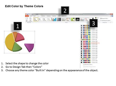 1114 Colored Pie Chart For Data Analysis Powerpoint Template
