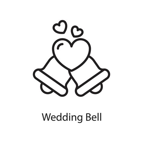 Wedding Bell Vector Outline Icon Design Illustration Love Symbol On