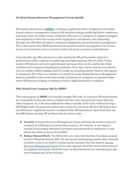 Ppt All About Human Resource Management System Qandle Powerpoint
