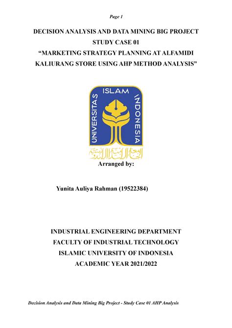 Big Project Decision Analysis And Data Mining 01 Decision Analysis And Data Mining Big Project