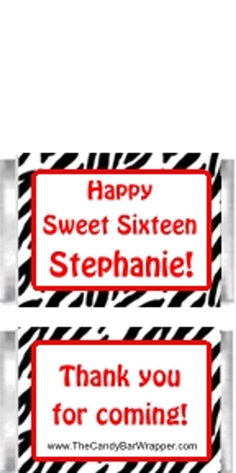 Zebra Candy Wrappers Zebra Party Favors The Candy Bar Wrapper