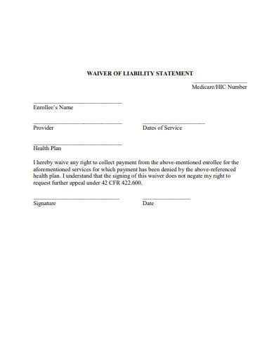 Free 10 Liability Statement Samples And Templates In Pdf