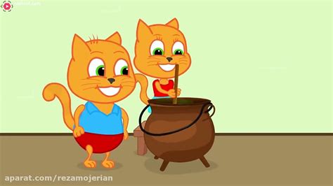 کارتون خانواده گربه با داستان هیولای رنگین کمانی